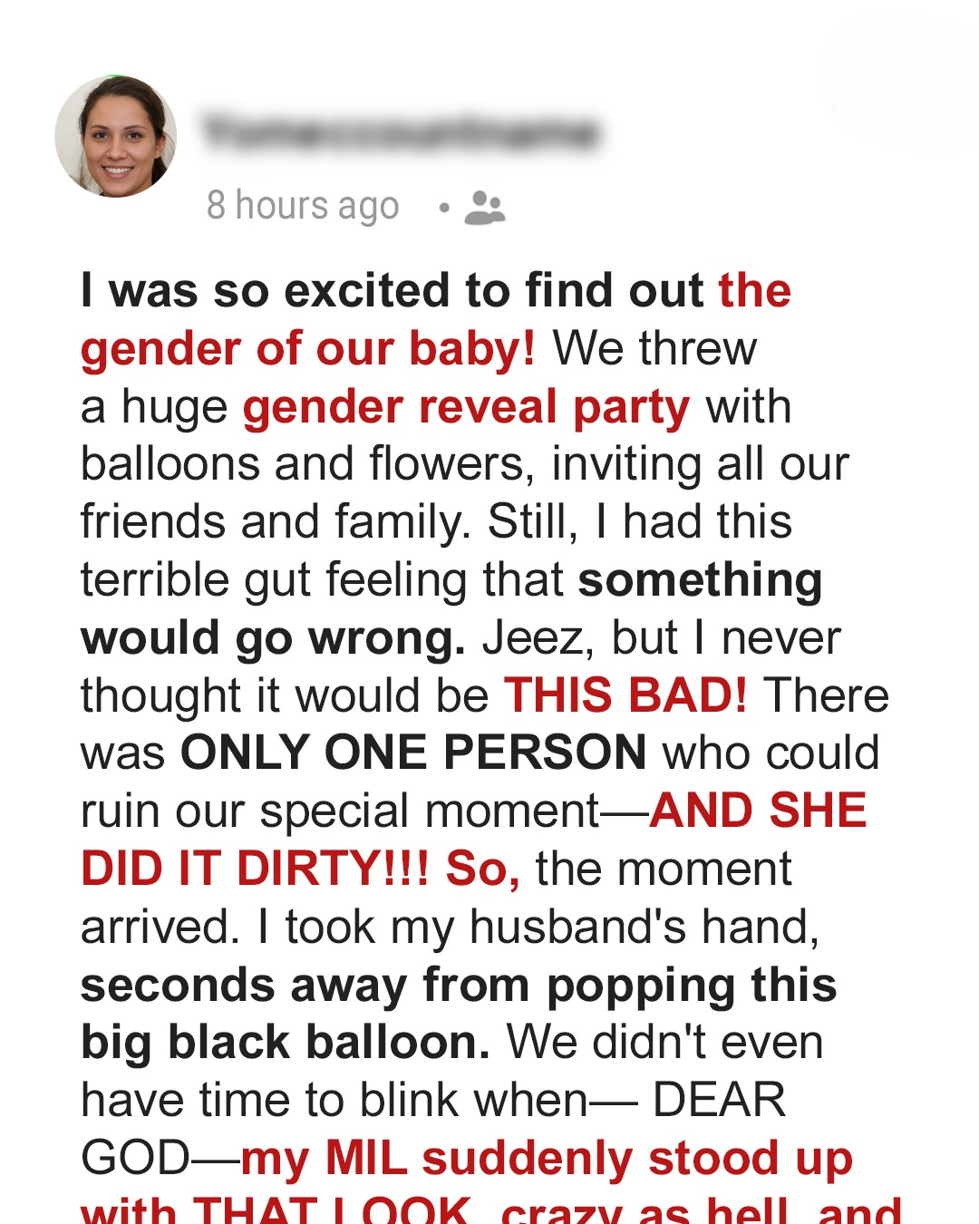My Sister’s Scream Halted Our Gender Reveal. What She Knew. – REDDIT ...